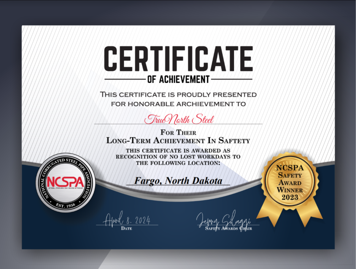 TrueNorth Steel Wins NCSPA Award at Safety Awards Ceremony